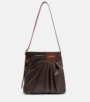 Loewe Draped Leather Tote Bag - Brown