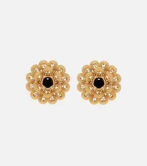 Chloé Feather Embellished Earrings - Gold