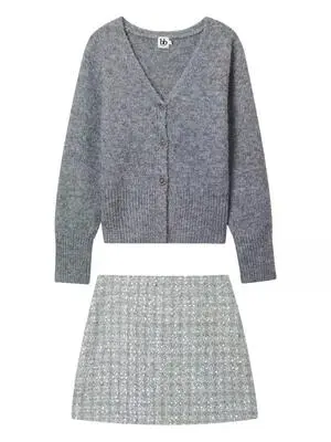 B+AB Button Skirt - Grey