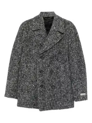 Canali Double-breasted Herringbone Coat