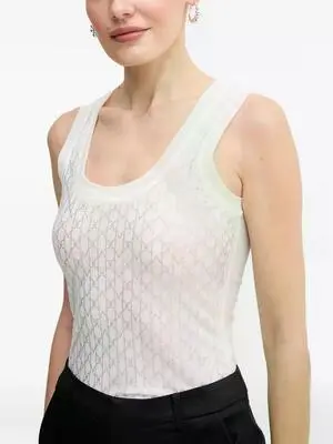 MARCIANO Aria Logo-pattern Sleeveless Top - White