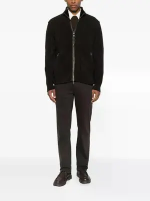 Brioni Zip-fastening Ribbed High Neck Cardigan