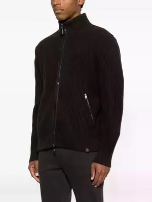 Brioni Zip-fastening Ribbed High Neck Cardigan
