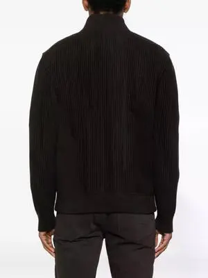 Brioni Zip-fastening Ribbed High Neck Cardigan