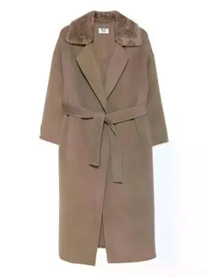 BETTA CORRADI Belted Long Coat - Neutrals