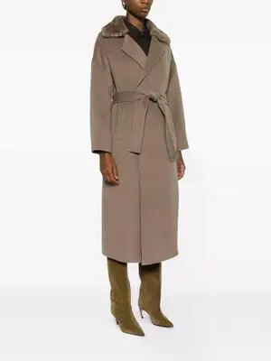 BETTA CORRADI Belted Long Coat - Neutrals