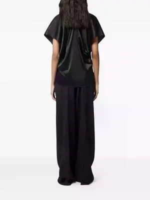 Nina Ricci V-neck Short Sleeve Top - Black