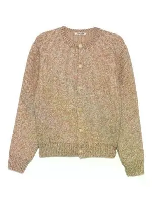 Auralee Gauge Crew-neck Cardigan - Neutrals