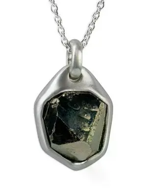 PARTS OF FOUR Sterling Pyrite Geometric Pendant Necklace - Silver