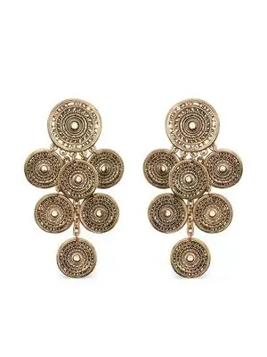 Saint Laurent Medallion Drop Earrings - Gold