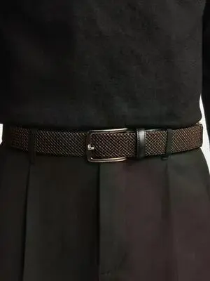 Hogan Woven Belt With Silver-tone Buckle