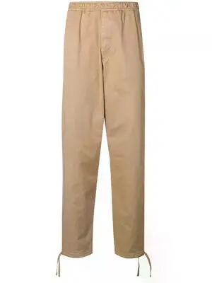 PAURA Loose Fit Straight-leg Cotton Trousers - Neutrals