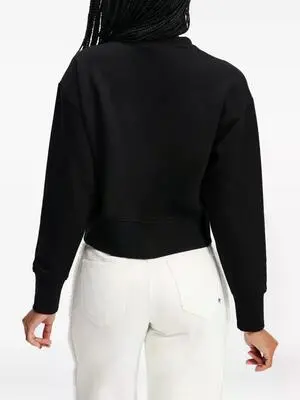 Karl Lagerfeld Monogram-logo Cropped Sweatshirt - Black