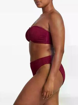 PARAMIDONNA Textured Bandeau Bikini - Red