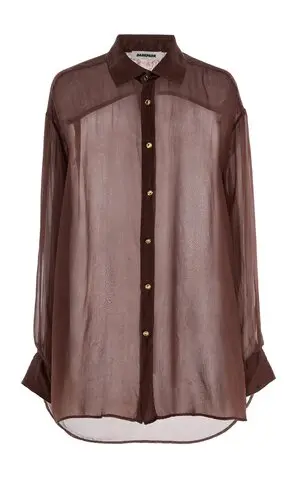 DARKPARK Keanu Silk Organza Shirt - Brown