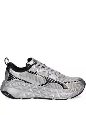 EA7 Textured Sole Lace-up Sneakers - Silver