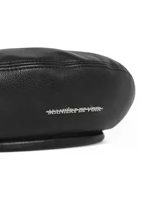 Manière De Voir Maniere De Voir Anya Faux-leather Beret Hat - Black