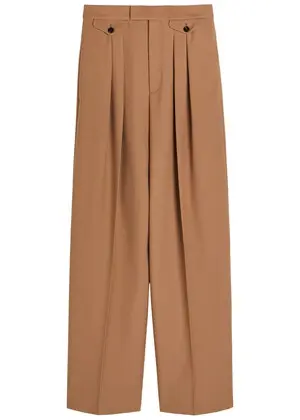 Chloé Pleated Wool Trousers - Brown