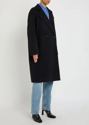Stella McCartney Double-breasted Wool Coat - Black