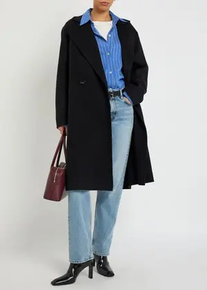 Stella McCartney Double-breasted Wool Coat - Black