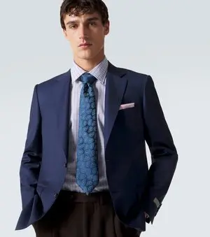Charvet Silk Jacquard Neck Tie - Blue