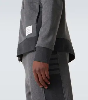 Thom Browne 4-bar Cotton Jersey Zip-up Hoodie