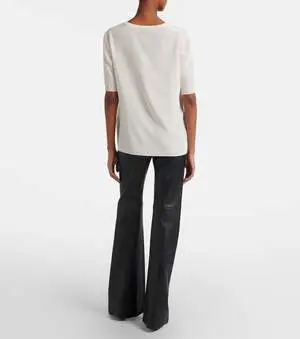 JOSEPH Tafira Mid-rise Leather Flared Trousers - Black