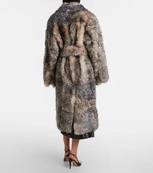 JACQUES WEI Shearling Wrap Coat