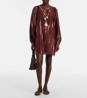 Anna Kosturova Tie-dye Silk Mini Dress