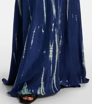 Anna Kosturova Tie-dye Silk Wrap Maxi Dress
