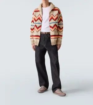 Visvim Wool And Cashmere Jacquard Cardigan