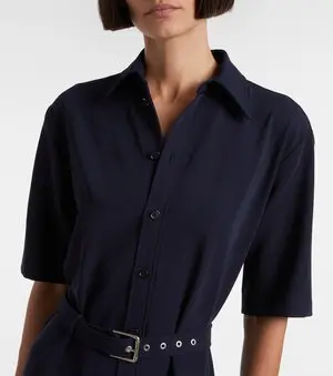 Ralph Lauren Belted Wool Midi Shirt Dress