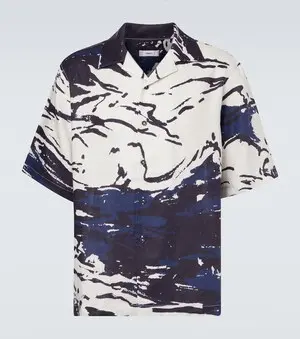 Commas Printed Linen Bowling Shirt - Multicoloured