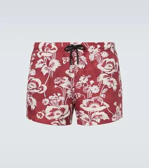 Commas Printed Swim Trunks Red