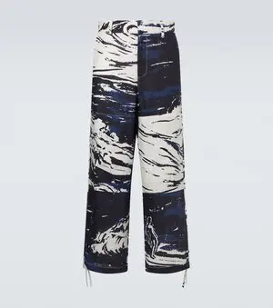 Commas Printed Linen Straight Leg Trousers - Multicoloured