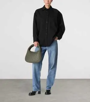 Bottega Veneta Small Leather Veneta Shoulder Bag - Green