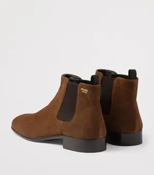 Prada Suede Chelsea Boots - Brown