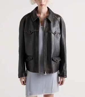 Prada Goatskin Collared Jacket