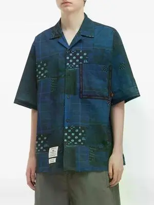 Alpha Industries Patchwork-pattern Panelled Shirt - Blue