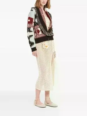 Alanui Icon Jacquard Fringed Cardigan - Neutrals