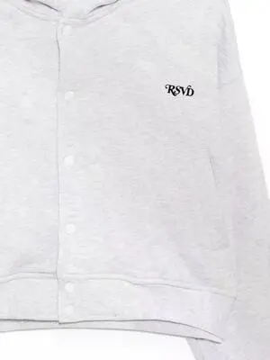 Izzue Button-up Bomber Jacket With Hood - Grey