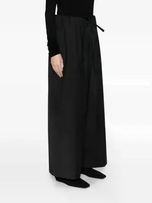 TOTEME Drawstring Waist Trousers In Dark Wool
