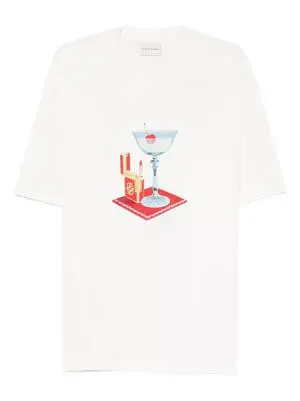Drole De Monsieur Cocktail Graphic Print T-shirt - Neutrals