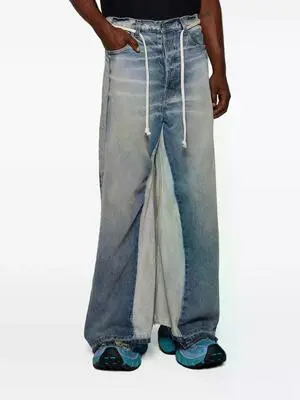 RRR123 Paneled Drawstring Jeans - Blue