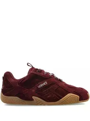 Versace Versace Galaxia Suede Lace-Up Sneakers Red