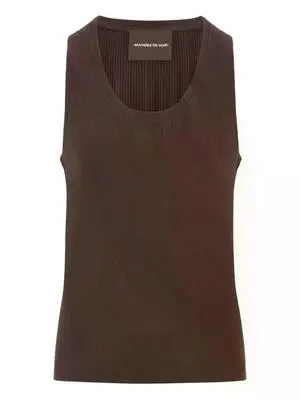 Manière De Voir Ribbed Cotton Vest - Brown