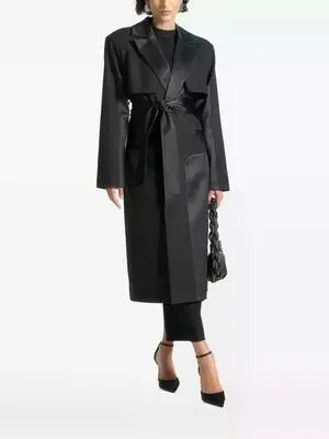 Manière De Voir Belted Satin Tailored Trench Coat