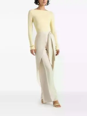 Manière De Voir Maniere De Voir Boat-neck Long Sleeve Bodysuit - Yellow
