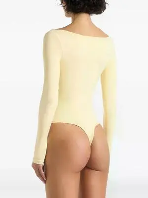 Manière De Voir Maniere De Voir Boat-neck Long Sleeve Bodysuit - Yellow