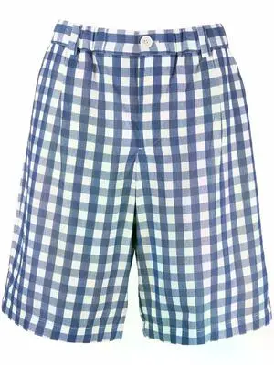 Jacquemus Gingham Check Bermuda Shorts - Blue